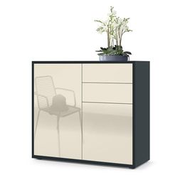 Vladon KOMMODE Ben Front in Creme Hochglanz