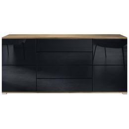 Vladon SIDEBOARD Rova Schwarz Hochglanz