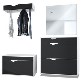 Vladon GARDEROBE Kolmio Fronten in Schwarz matt