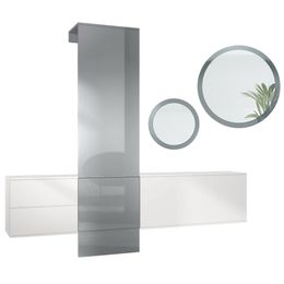 Vladon GARDEROBE DualVista Grau Hochglanz