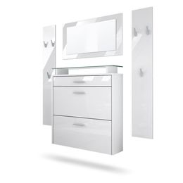 Vladon GARDEROBE Malea Front in Wei&szlig; Hochglanz