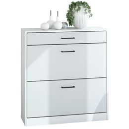 Vladon SCHUHSCHRANK Elvas Front in Wei&szlig; matt