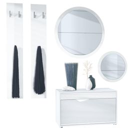 Vladon GARDEROBE Espoo Wei&szlig; Hochglanz