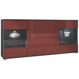 Vladon SIDEBOARD Bari Bordeaux Hochglanz