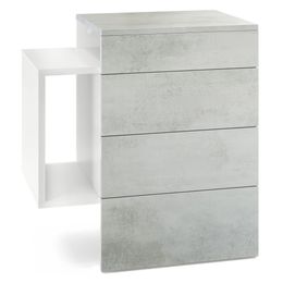 Vladon NACHTTISCH Queens Front in Beton Oxid Optik