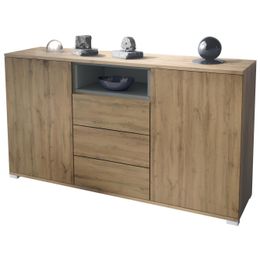 Vladon SIDEBOARD Skadu Graphit Seidenmatt
