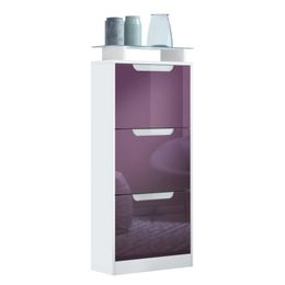 Vladon SCHUHSCHRANK Space Brombeer Hochglanz