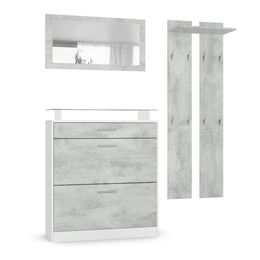 Vladon GARDEROBE Loret Front in Beton Oxid Optik