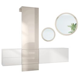 Vladon GARDEROBE DualVista Sandgrau Hochglanz