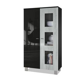 Vladon VITRINE Denjo T&uuml;r in Beton Oxid Optik