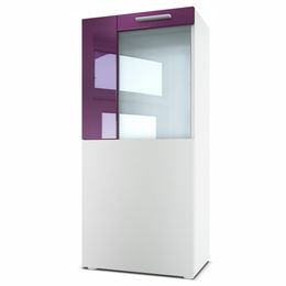 Vladon VITRINE Movie Absetzungen in Brombeer Hochglanz