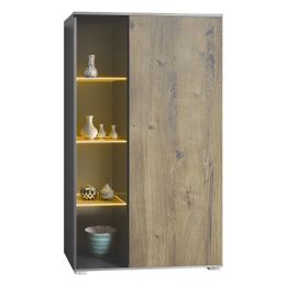 Vladon VITRINE Davos Eiche Ribbeck