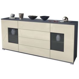 Vladon SIDEBOARD Gr&ouml;mitz Creme Hochglanz