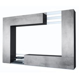 Vladon WOHNWAND Mirage Front in Beton Oxid Optik