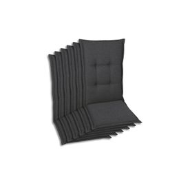 Sesselauflagenset Anthrazit, 6-teilig