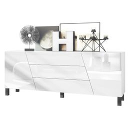 Vladon SIDEBOARD Houston Wei&szlig; Hochglanz