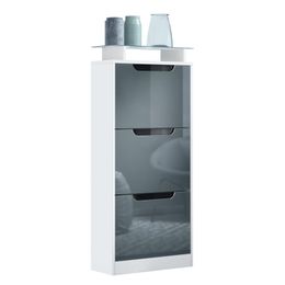Vladon SCHUHSCHRANK Space Grau Hochglanz