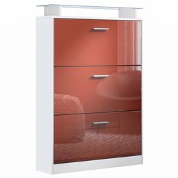 Vladon SCHUHSCHRANK Lavia Front in Bordeaux Hochglanz