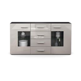 Vladon SIDEBOARD Noah Sandgrau Hochglanz