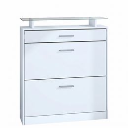 Vladon SCHUHSCHRANK Loret Front in Wei&szlig; matt