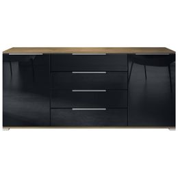 Vladon SIDEBOARD Linio Schwarz Hochglanz