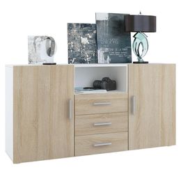 Vladon SIDEBOARD Skadu Front in Eiche s&auml;gerau