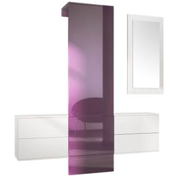 Vladon GARDEROBE Carlton Paneel in Brombeer Hochglanz