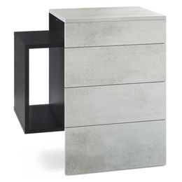 Vladon NACHTTISCH Queens Front in Beton Oxid Optik