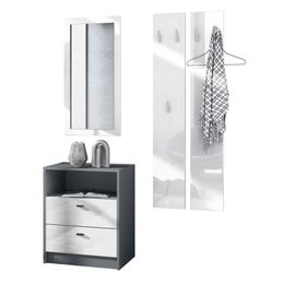 Vladon GARDEROBE Pino Wei&szlig; Hochglanz