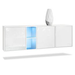 Vladon SIDEBOARD Cuba T&uuml;ren in Wei&szlig; Hochglanz