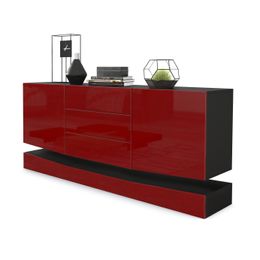 Vladon SIDEBOARD City Fronten in Bordeaux Hochglanz