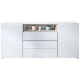 Vladon SIDEBOARD Skadu Sandgrau Hochglanz