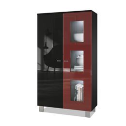 Vladon VITRINE Denjo T&uuml;r in Bordeaux Hochglanz