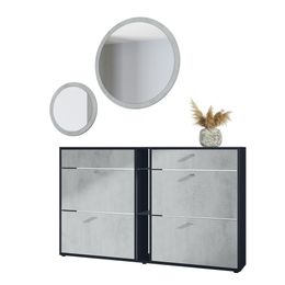 Vladon GARDEROBE Florence Beton Oxid Optik