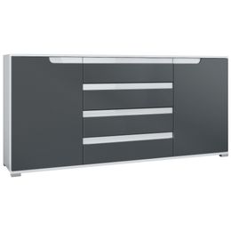 Vladon SIDEBOARD Sylt Anthrazit matt / Wei&szlig; Hochglanz