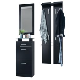 Vladon GARDEROBE Loret Front in Schwarz matt