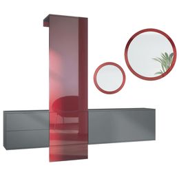 Vladon GARDEROBE Carlton Dual Bordeaux Hochglanz