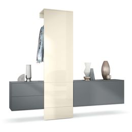 Vladon GARDEROBE Carlton Paneel in Creme Hochglanz