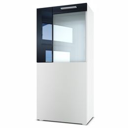 Vladon VITRINE Movie Absetzungen in Schwarz Hochglanz