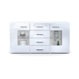 Vladon SIDEBOARD Noah Wei&szlig; Hochglanz