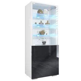Vladon VITRINE Granada Schwarz Hochglanz