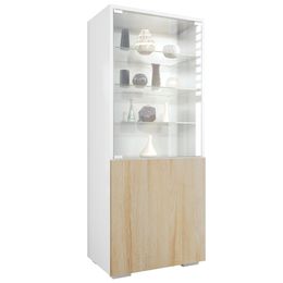 Vladon VITRINE Granada Eiche s&auml;gerau