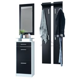 Vladon GARDEROBE Loret Front in Schwarz matt