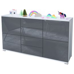 Vladon SIDEBOARD Rova Grau Hochglanz
