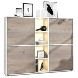 Vladon HIGHBOARD Cuba T&uuml;ren in Eiche Nordic