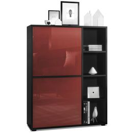 Vladon HIGHBOARD Cuba T&uuml;ren in Bordeaux Hochglanz