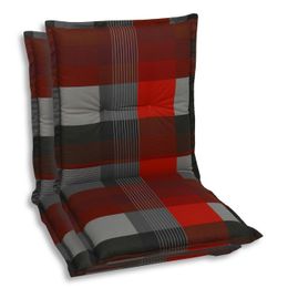Sesselauflagenset Grau/Rot, 2-teilig