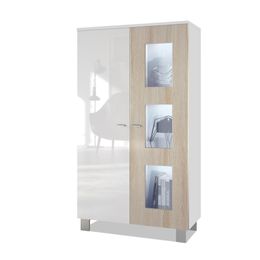 Vladon VITRINE Denjo T&uuml;r in Eiche s&auml;gerau