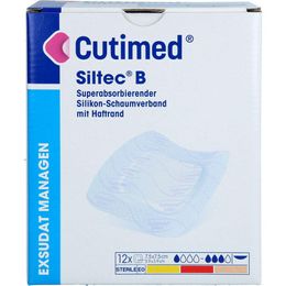 Cutimed Siltec B Schaumverb.7,5x7,5 cm m.Haftr. 12 St