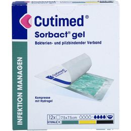 Cutimed Sorbact Gel Kompressen 7,5x7,5 cm 12 St